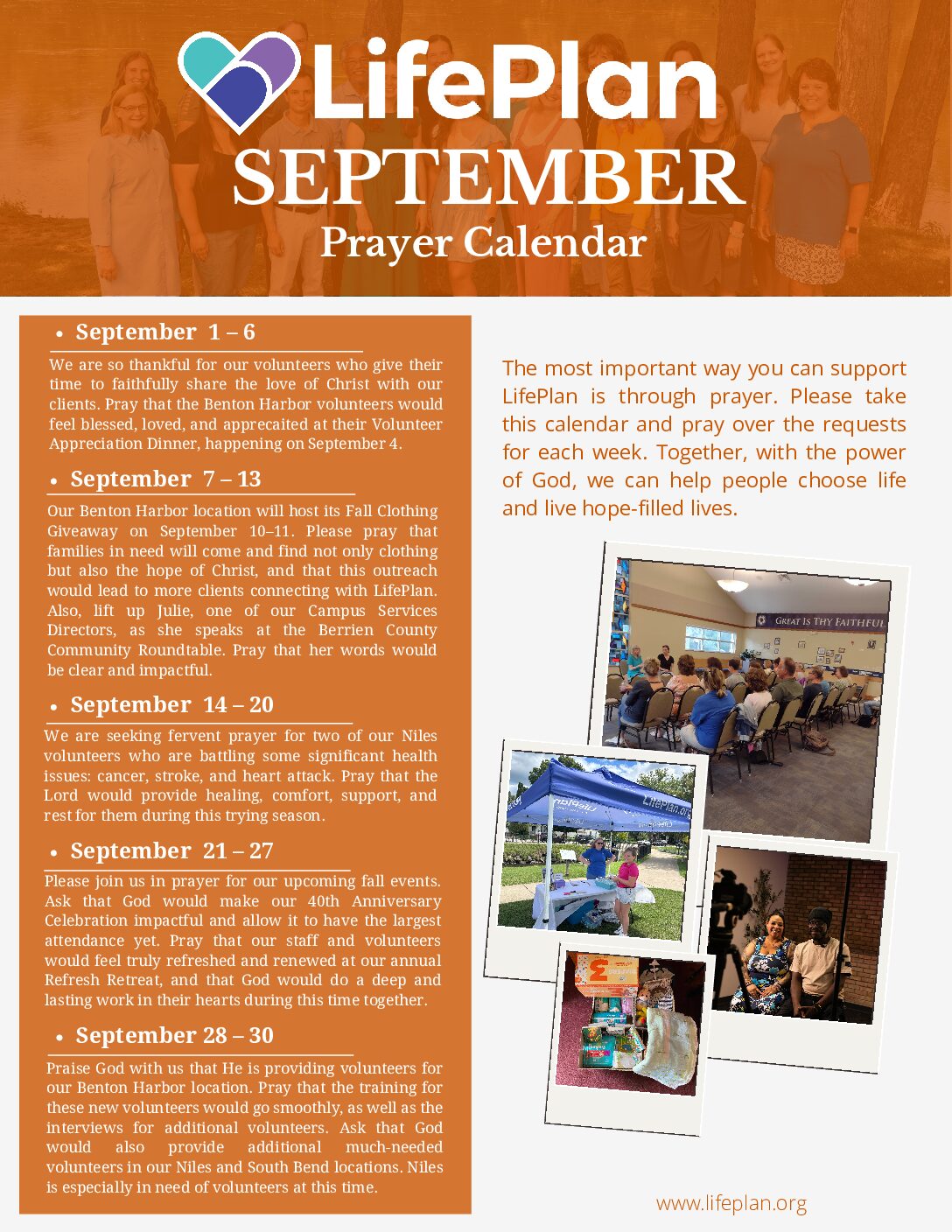 September 2025 Prayer Calendar | LifePlan